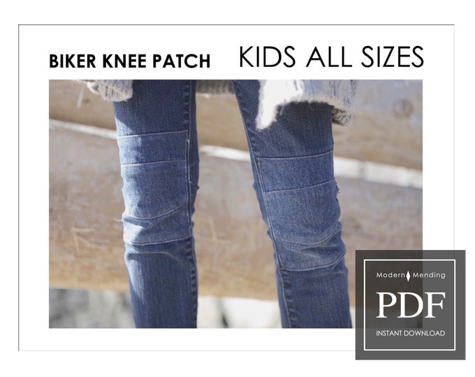 All 5 SIZES Kids Curved Knee Patch Pattern || Jeans Patch DIY for ...