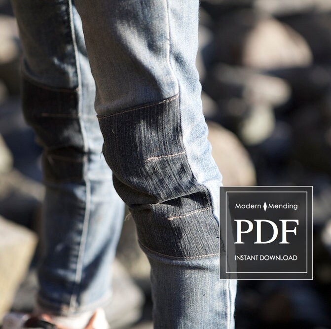 All 5 SIZES Kids Curved Knee Patch Pattern || Jeans Patch DIY for ...