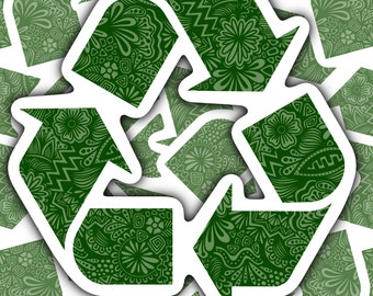 Funny Recycle Sticker, Vinyl Recycling Decal, Unique Eco-friendly Gift ...