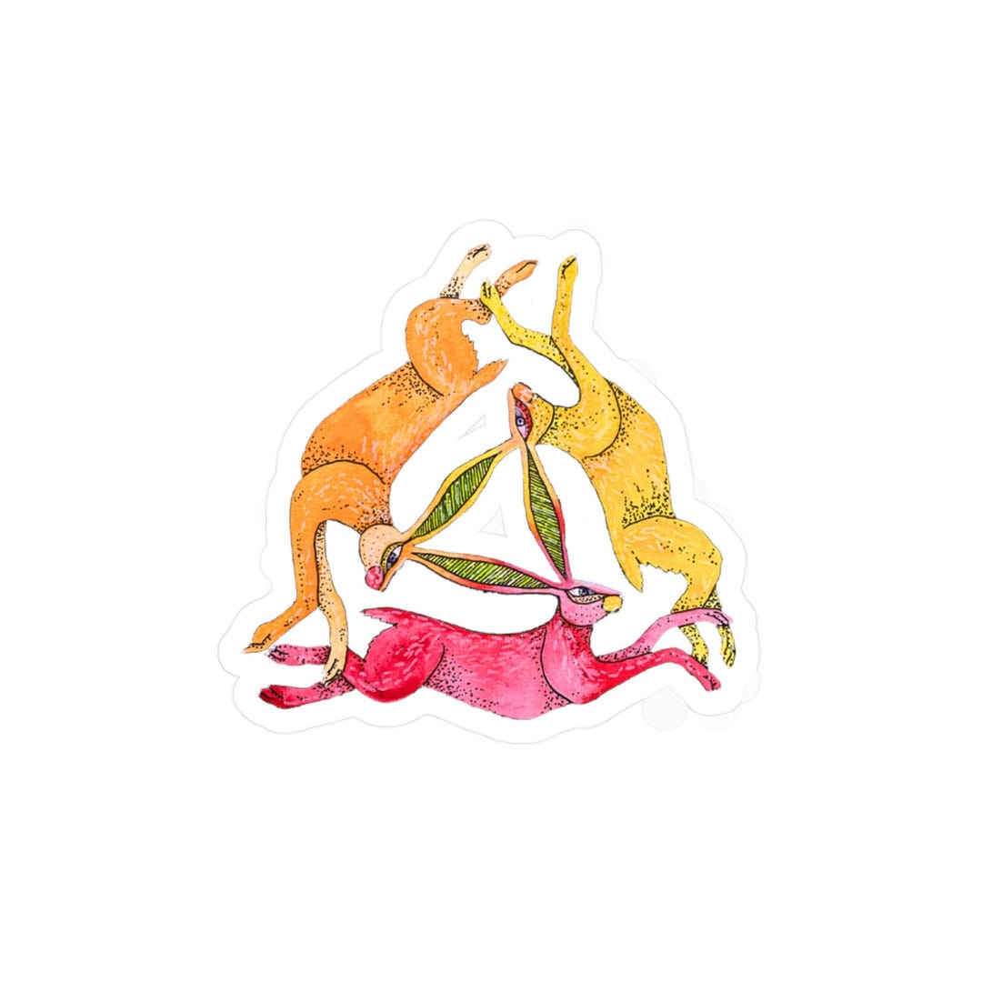 Three Hares Kiss-cut Vinyl Decals Triquetra Tinners Rabbits Gifts for ...