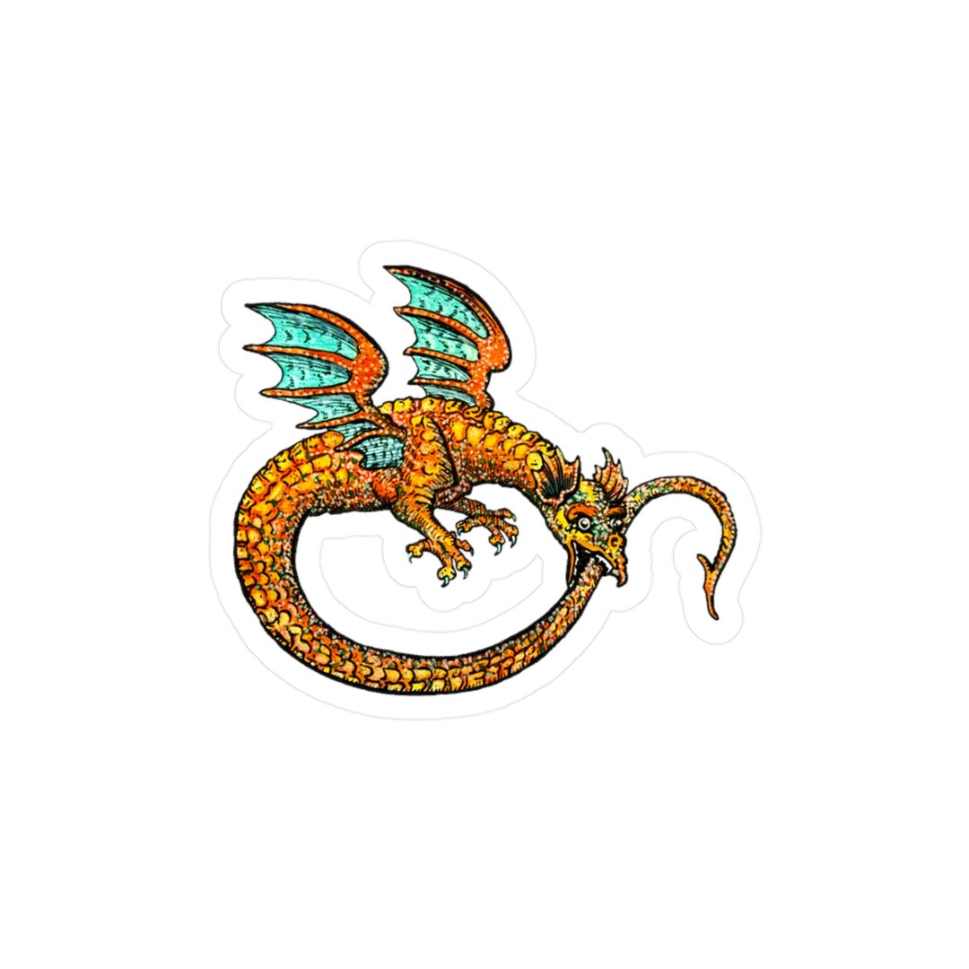 Sticker - Ouroboros Wyvern Etching Kiss-cut Vinyl Decals, Lucas Jennis ...