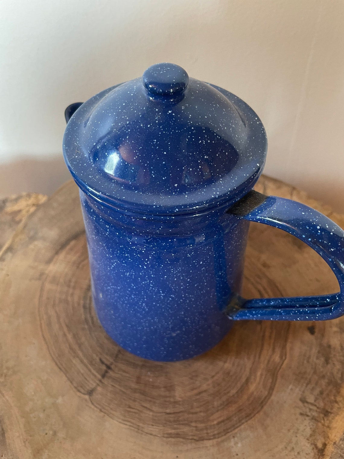 Blue Enamel Jug With Lid Enamelware Vintage French Kitchen - Etsy