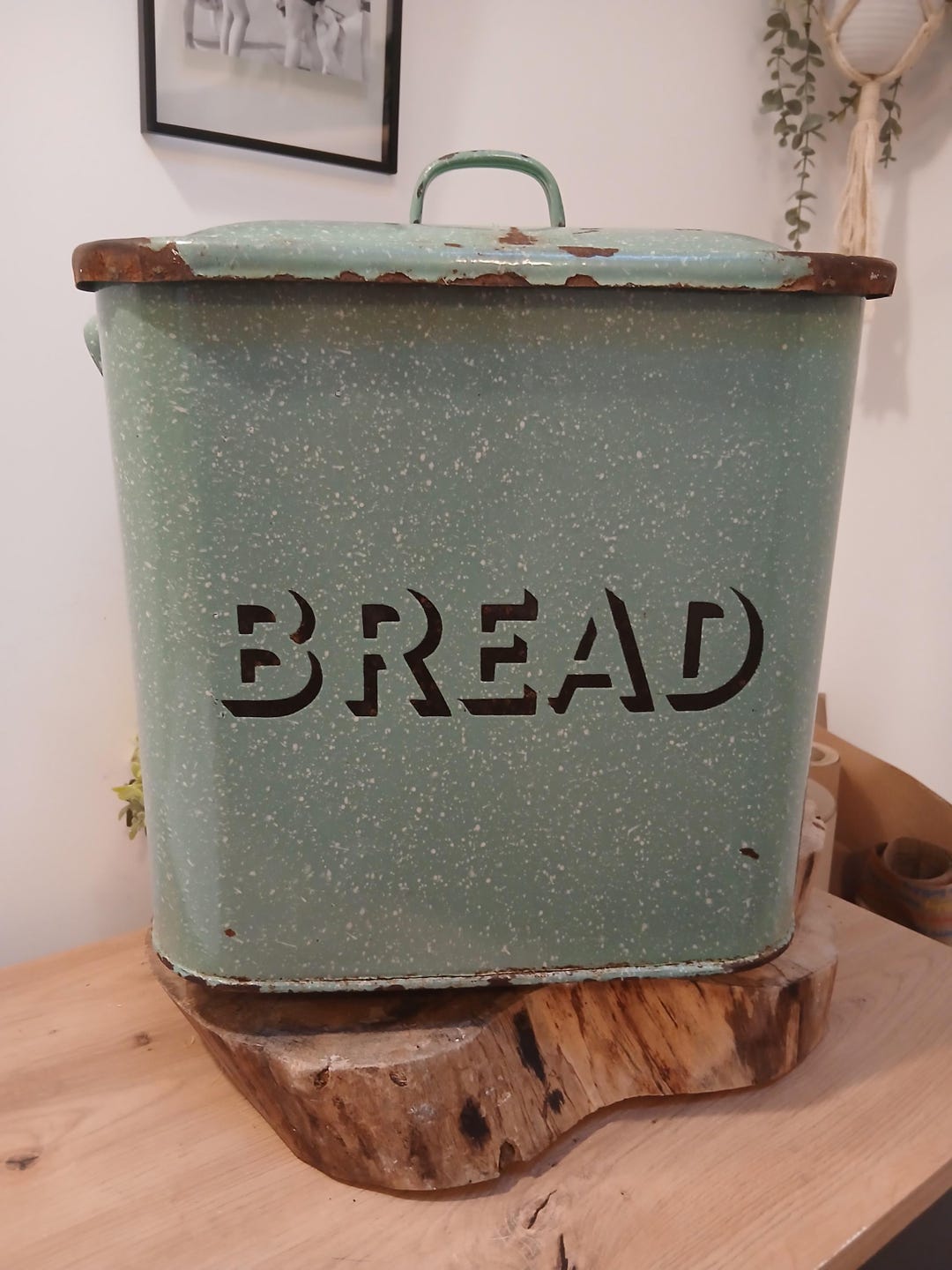 Large Vintage Enamel Bread Bin: English Kitchen Storage - Etsy
