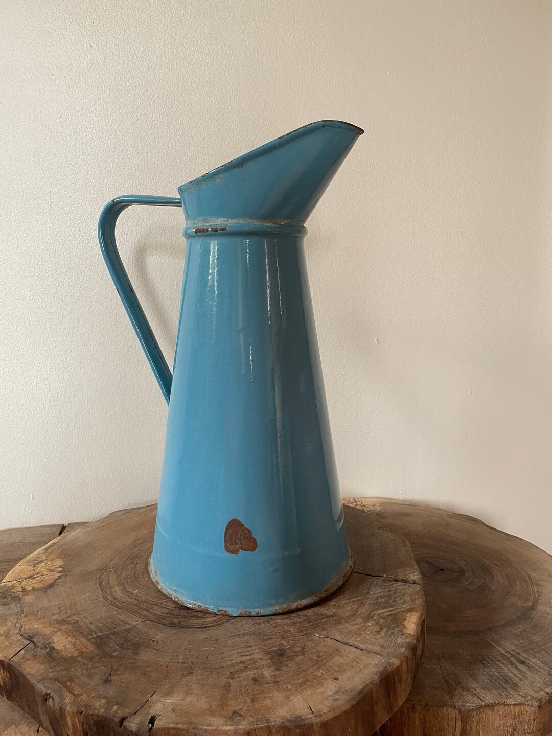 Vintage French Enamel Water Pitcher, Enamel, Kitchen Decoration - Etsy