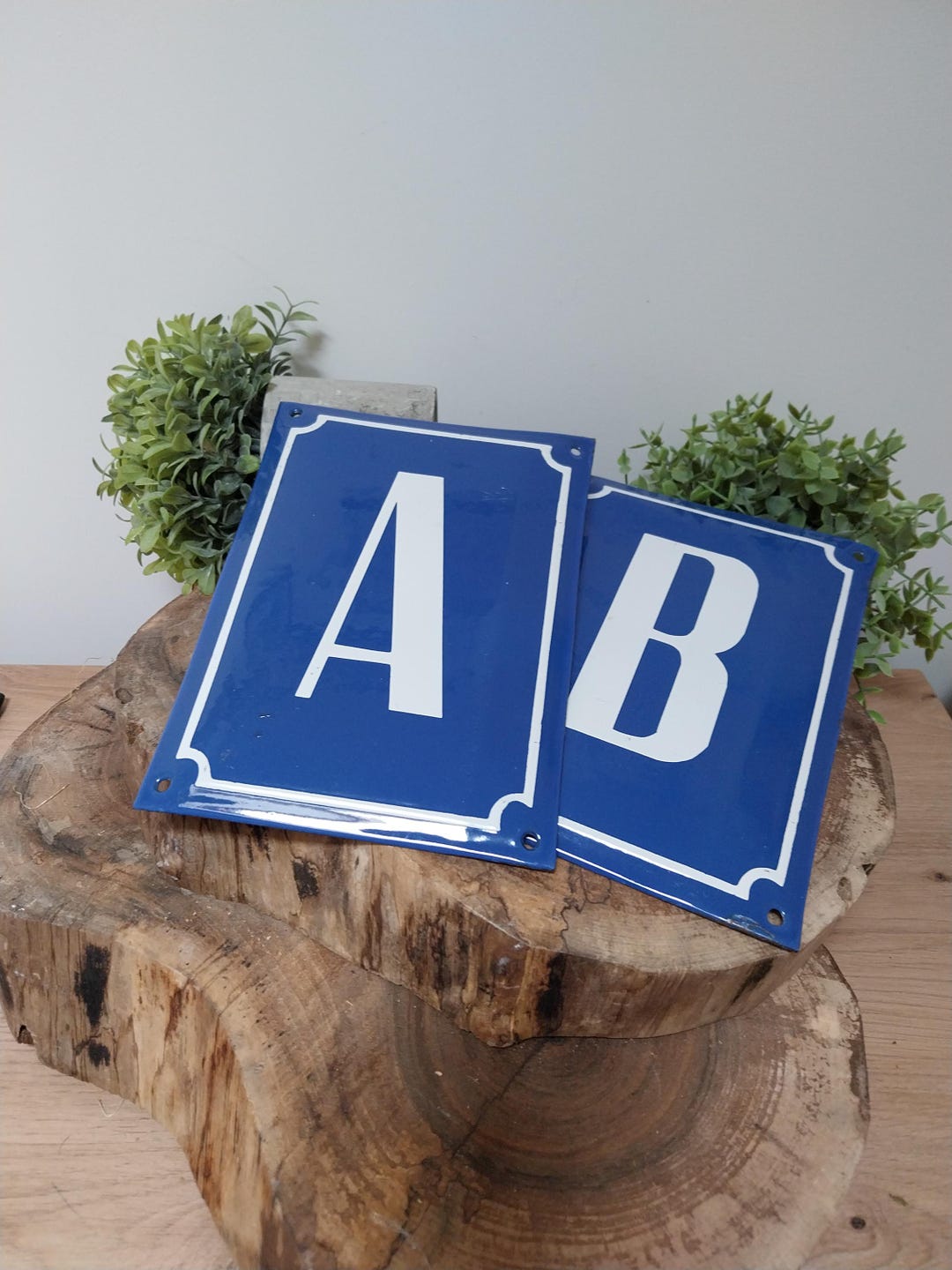 Vintage French Enamel House Plaque: Number A or B - Etsy