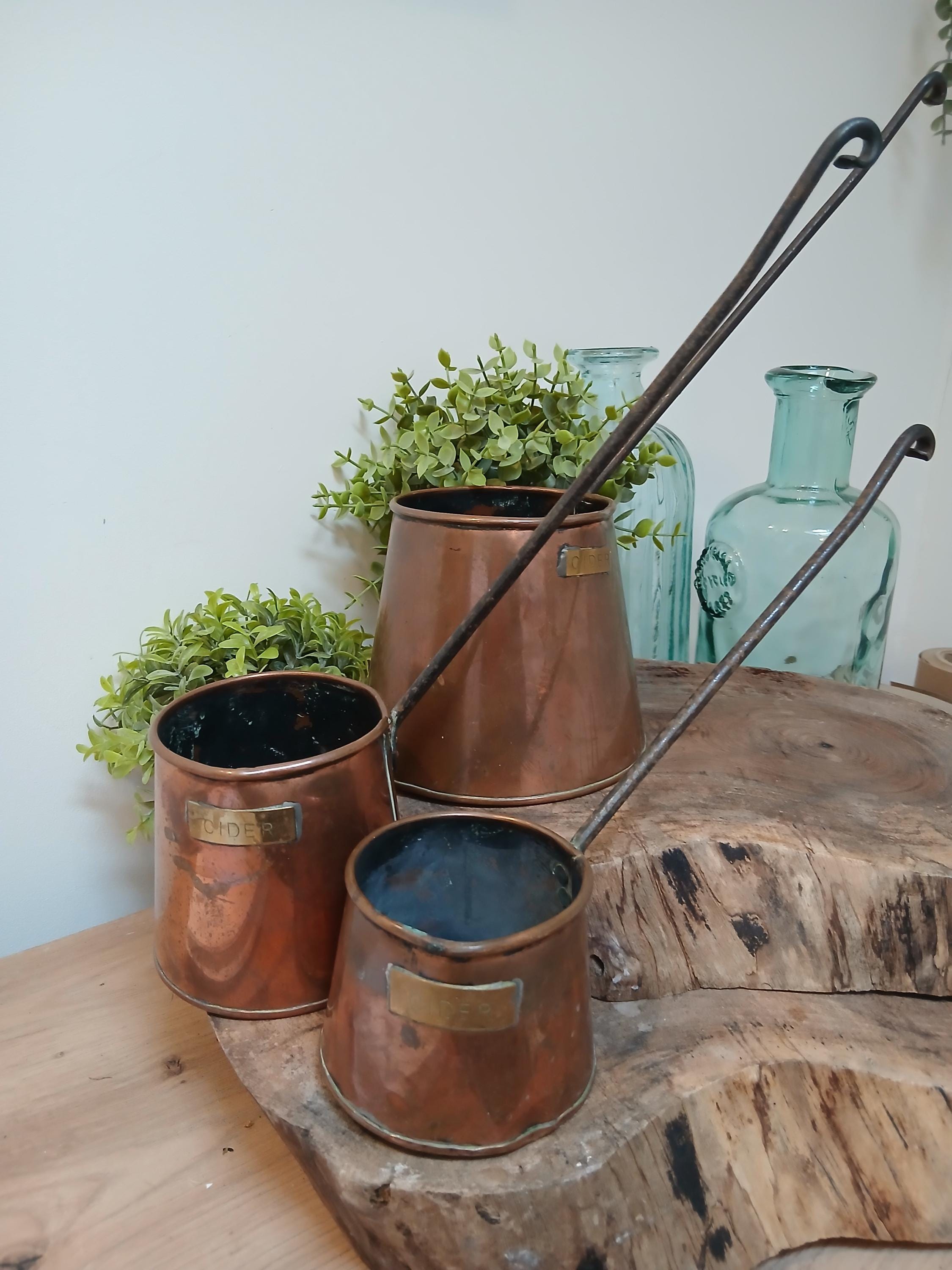 Set of Three Vintage Copper Cider Warming Jugs, Home, Kitchen ...