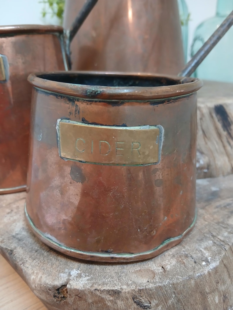 Set of Three Vintage Copper Cider Warming Jugs, Home, Kitchen ...