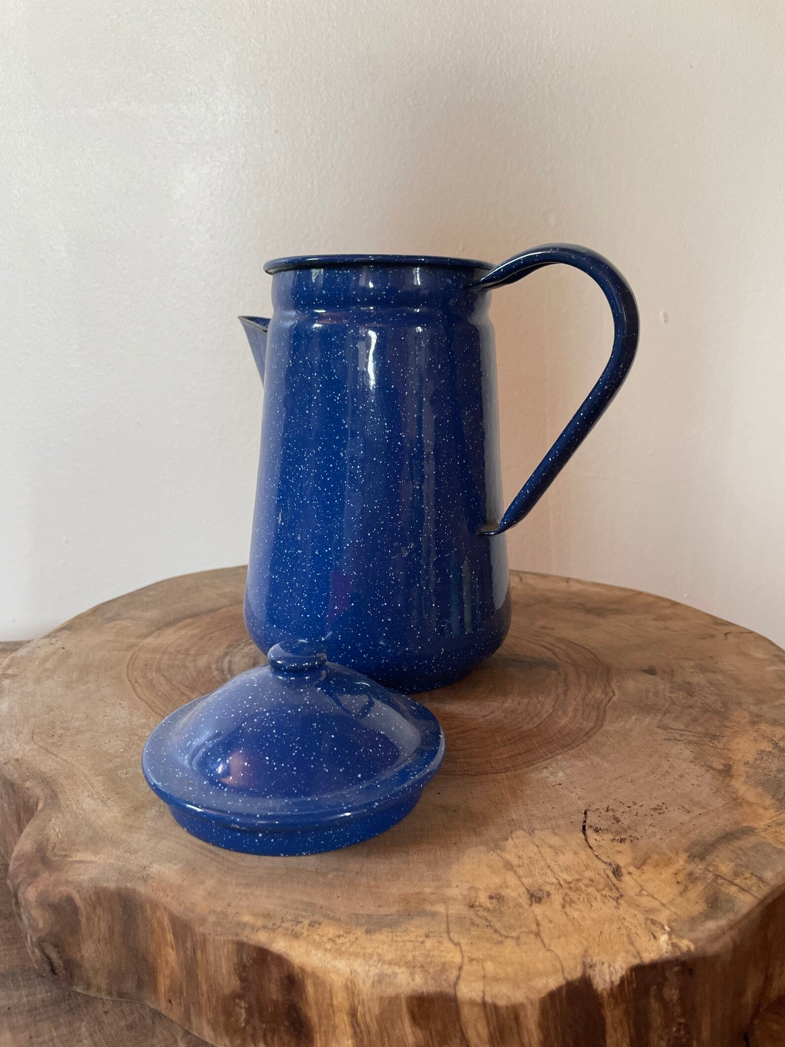 Blue Enamel Jug With Lid Enamelware Vintage French Kitchen - Etsy