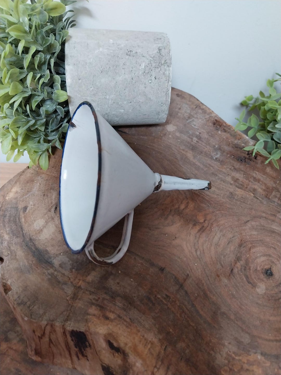 Vintage French Enamel Funnel, Enamelware, Funnel - Etsy