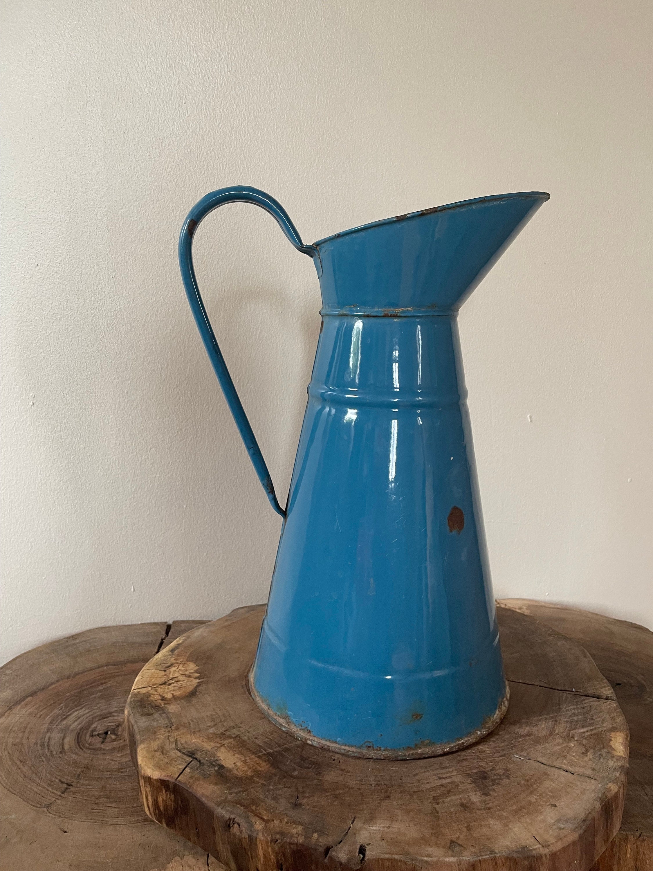 Vintage French Enamel Water Pitcher, Enamel Ware, Home Decoration ...