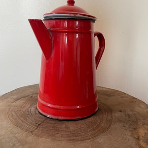 Red Enamel Jug, Enamelware, Vintage French, Kitchen Decoration - Etsy