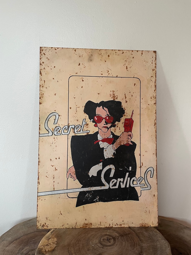 Vintage 'secret Service' Sign, Collectibles, Signs, Wall Decoration - Etsy