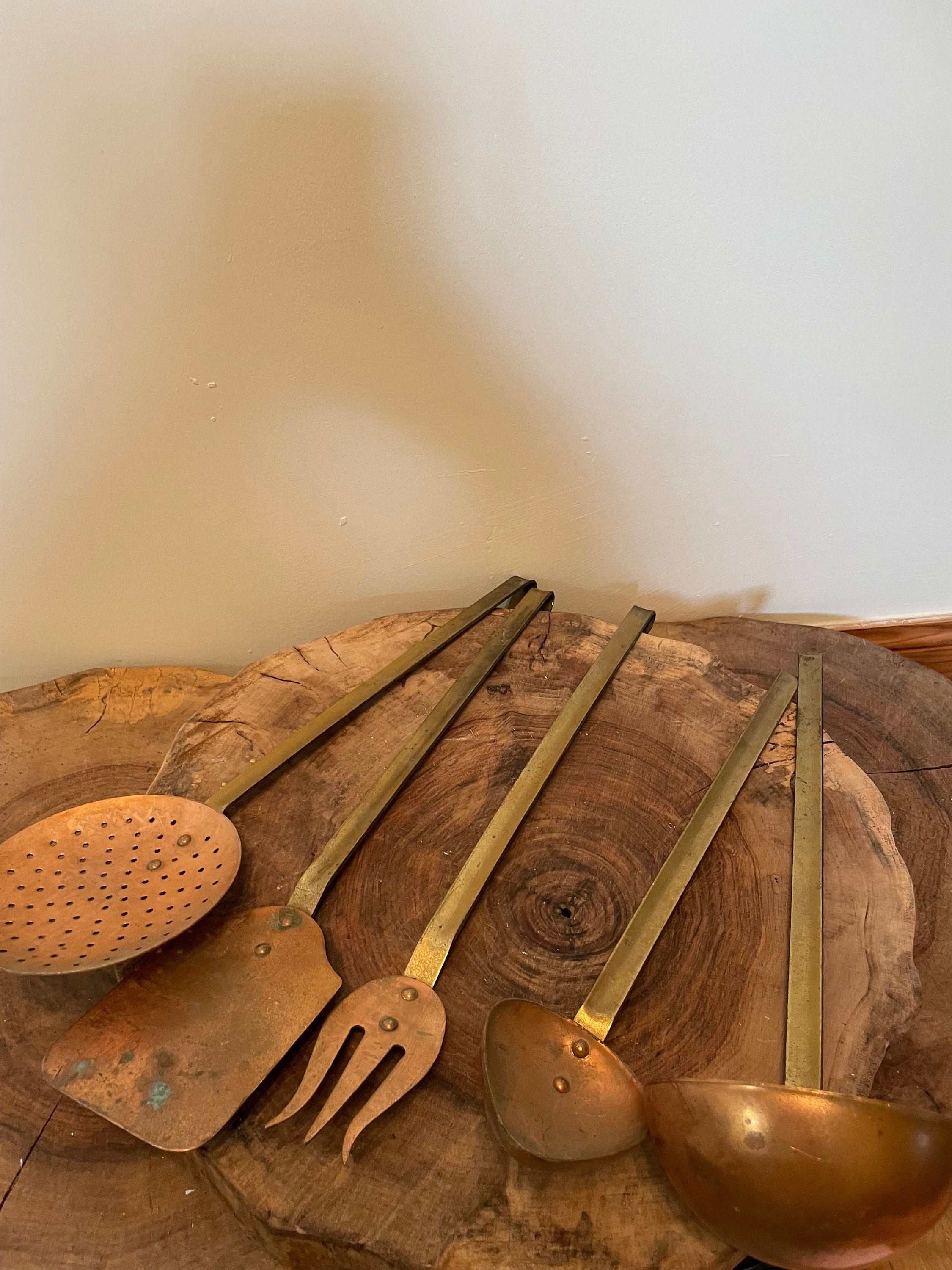 Set of 5 Copper Utensils Utensils Kitchen Utensils Etsy