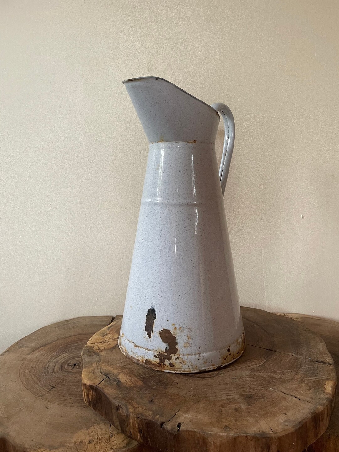 Vintage French Enamel Water Pitcher, Enamel Ware, Kitchen Decoration ...