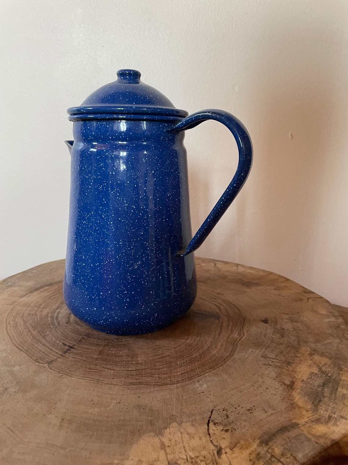 Blue Enamel Jug With Lid Enamelware Vintage French Kitchen - Etsy