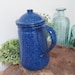 Blue Enamel Jug With Lid, Enamelware, Vintage French, Kitchen ...
