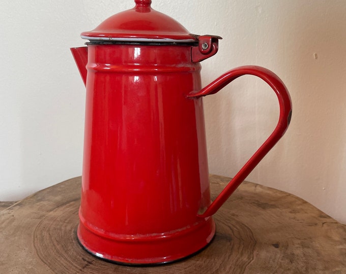 Red Enamel Jug, Enamelware, Vintage French, Kitchen Decoration - Etsy