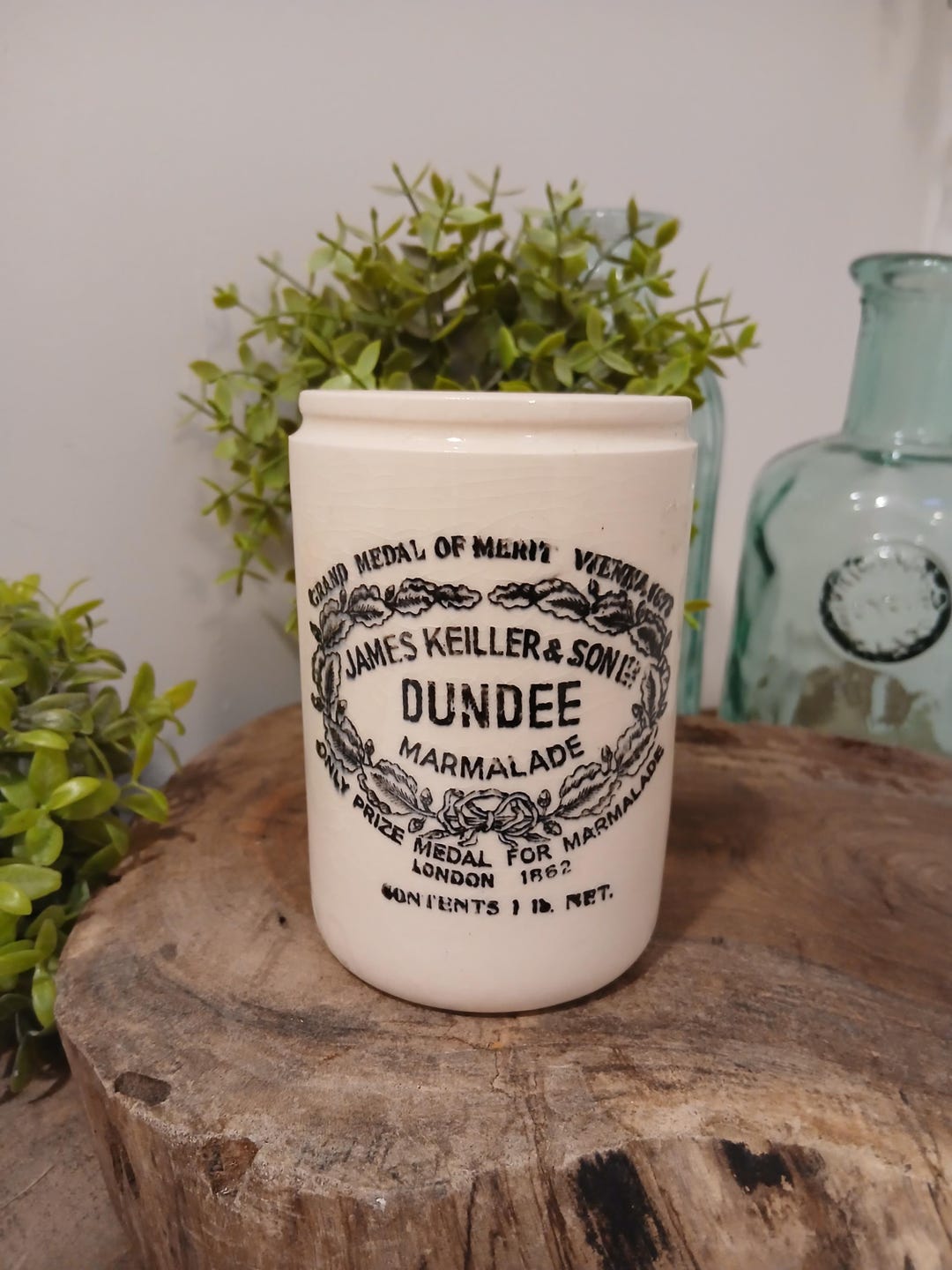 Large Vintage James Keiller Dundee Marmalade Jar, Collectible Glazed ...