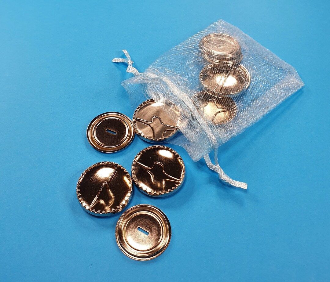 Self Cover Buttons 29mm Button Blanks Metal Shank Pack of 5 Hemline DIY ...