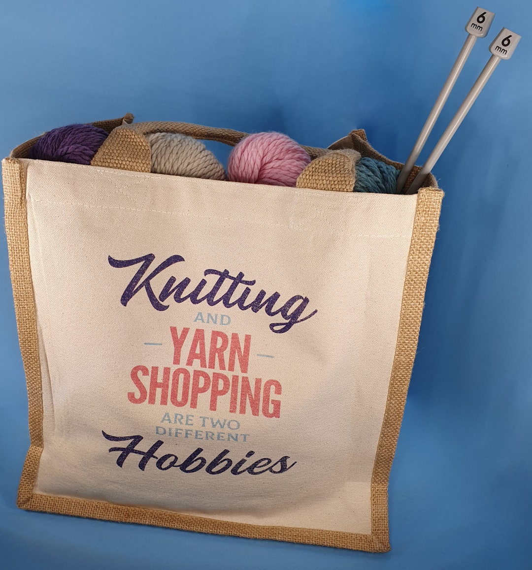 Knitting Bag - Knitting and Yarn Shopping - Gift for Knitter - Hobby ...