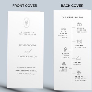 Trifold Wedding Program Template, Wedding Seating Chart, Printable ...
