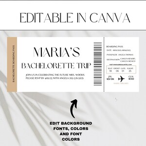 Editable Boarding Pass, Bachelorette Boarding Pass Template ...