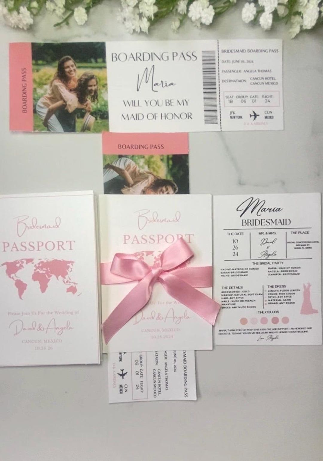 Bridesmaid Proposal Boarding Pass Template, Passport Invitation ...
