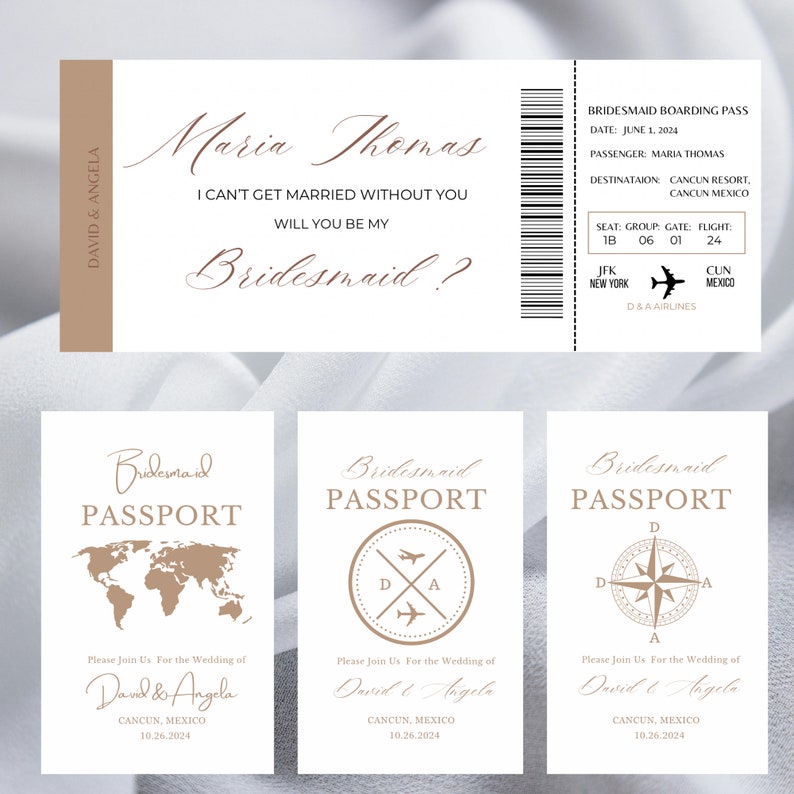Bridesmaid Proposal Boarding Pass Template (digital Download) - Etsy
