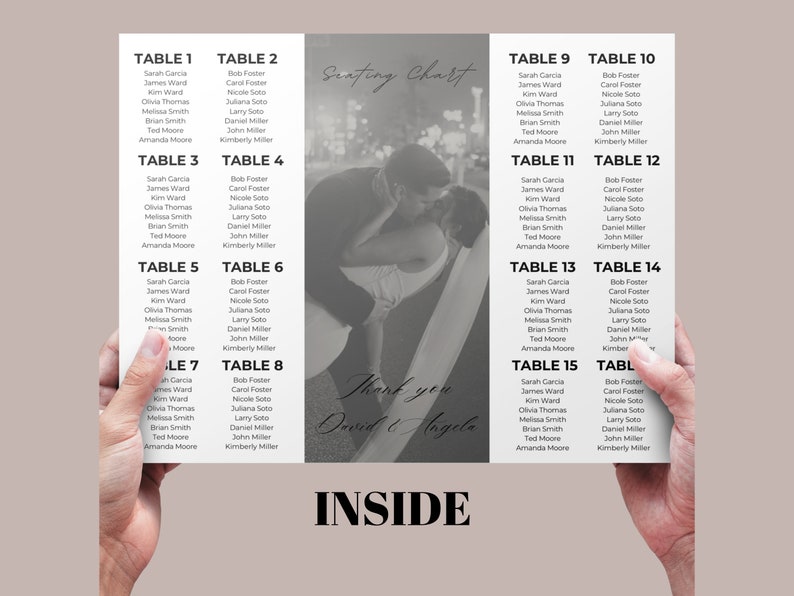 Trifold Wedding Program, Ceremony Program Canva, Wedding Seating Chart ...