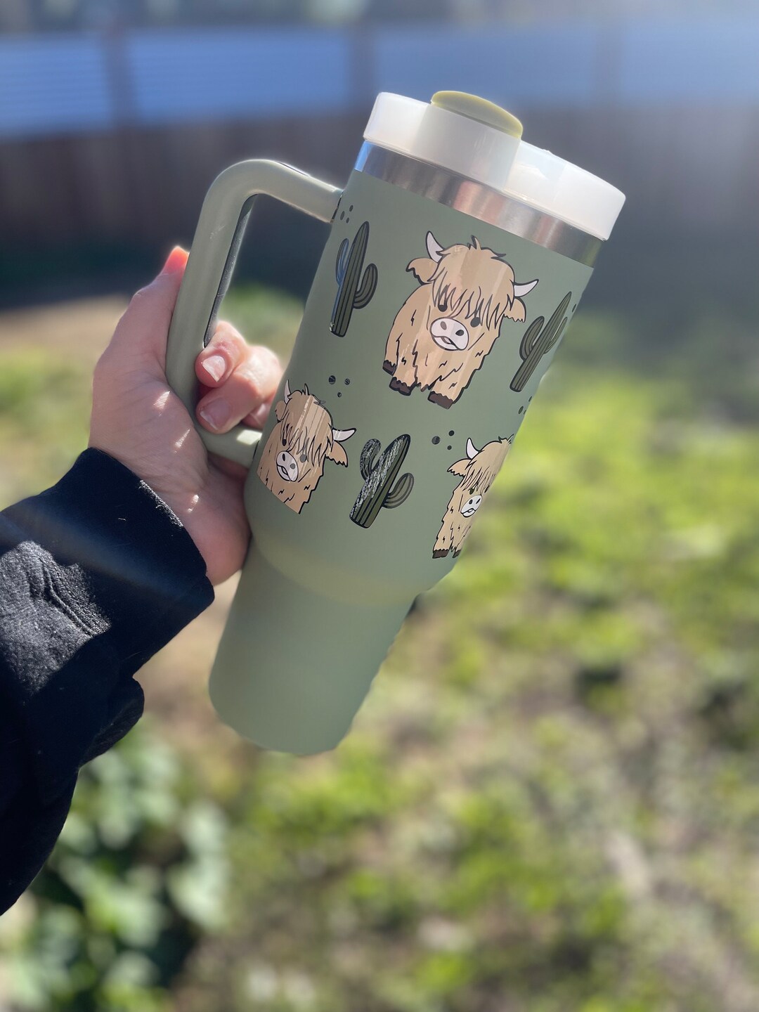 Highland Cow Cactus Tumbler Tumbler 40oz - Etsy