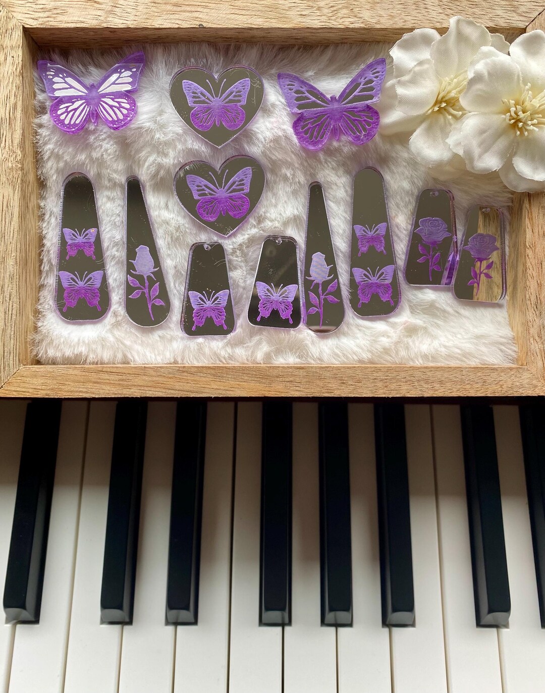 Mirror Acrylic Beading Cabs: Indigenous Earring Centers ; Butterfly ...