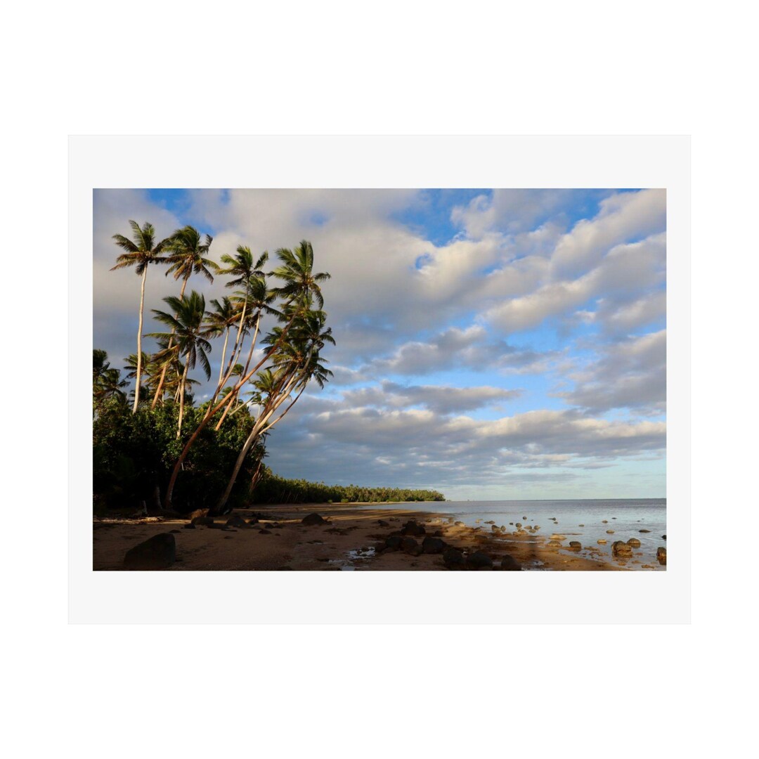 Fiji Beach Sunrise Poster, Ocean Wall Art, Beach Decor, Tropical Home ...