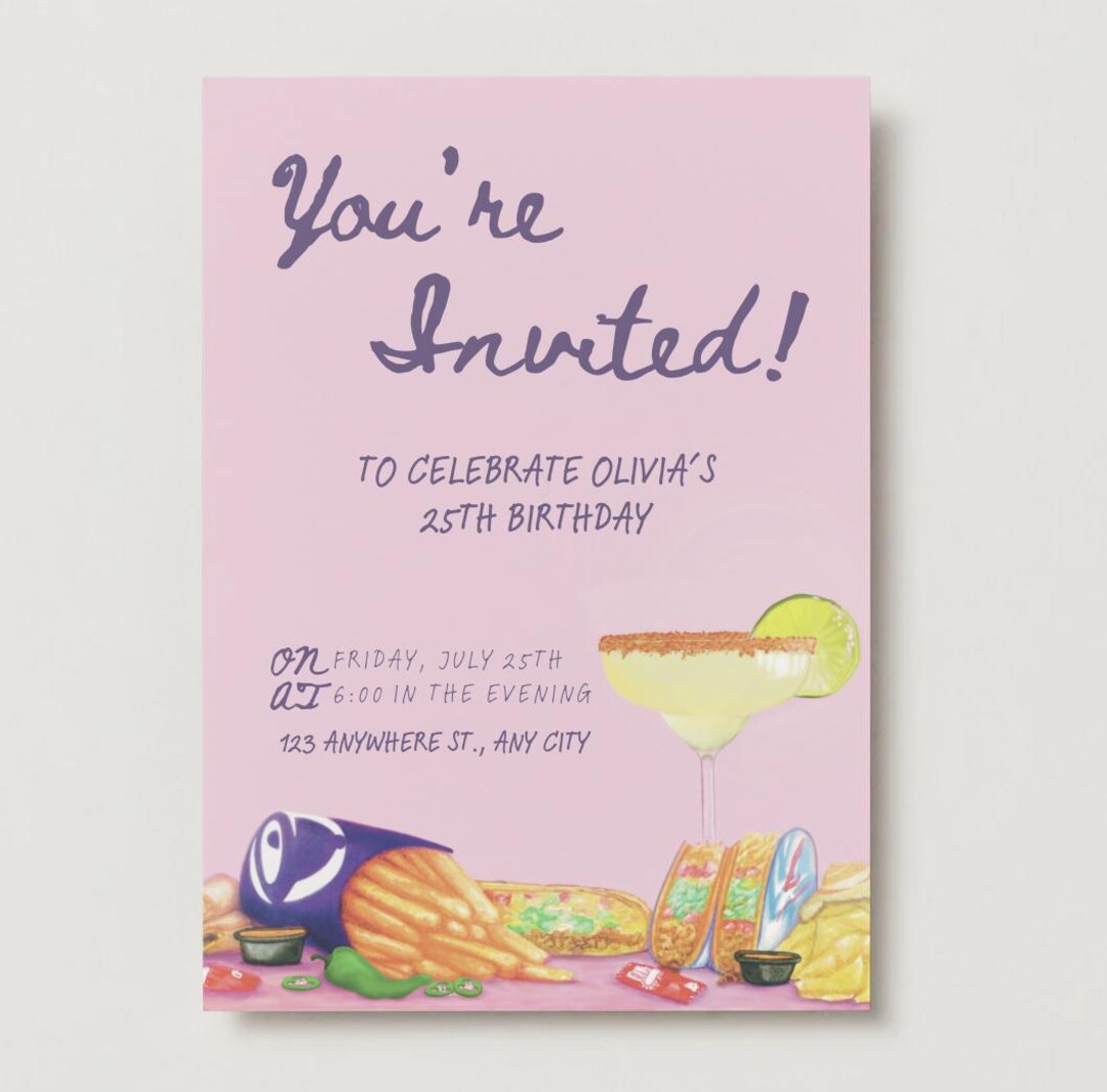 Birthday Invitation Digital Download, Dinner Party Invitation, Cute ...