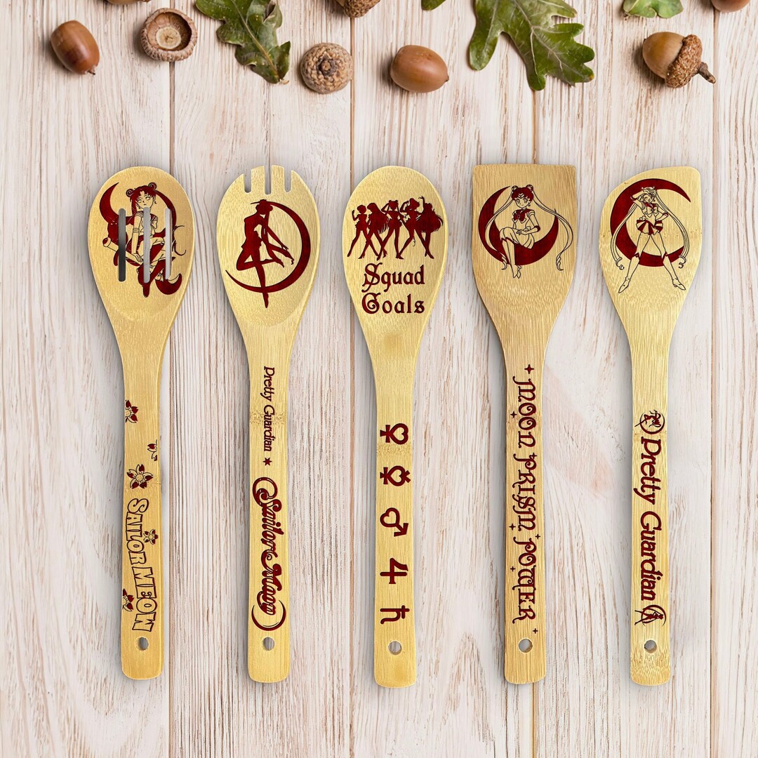 Sailor Girls Wooden Spoon for Cooking Set 5pcs Moon Girls - Etsy