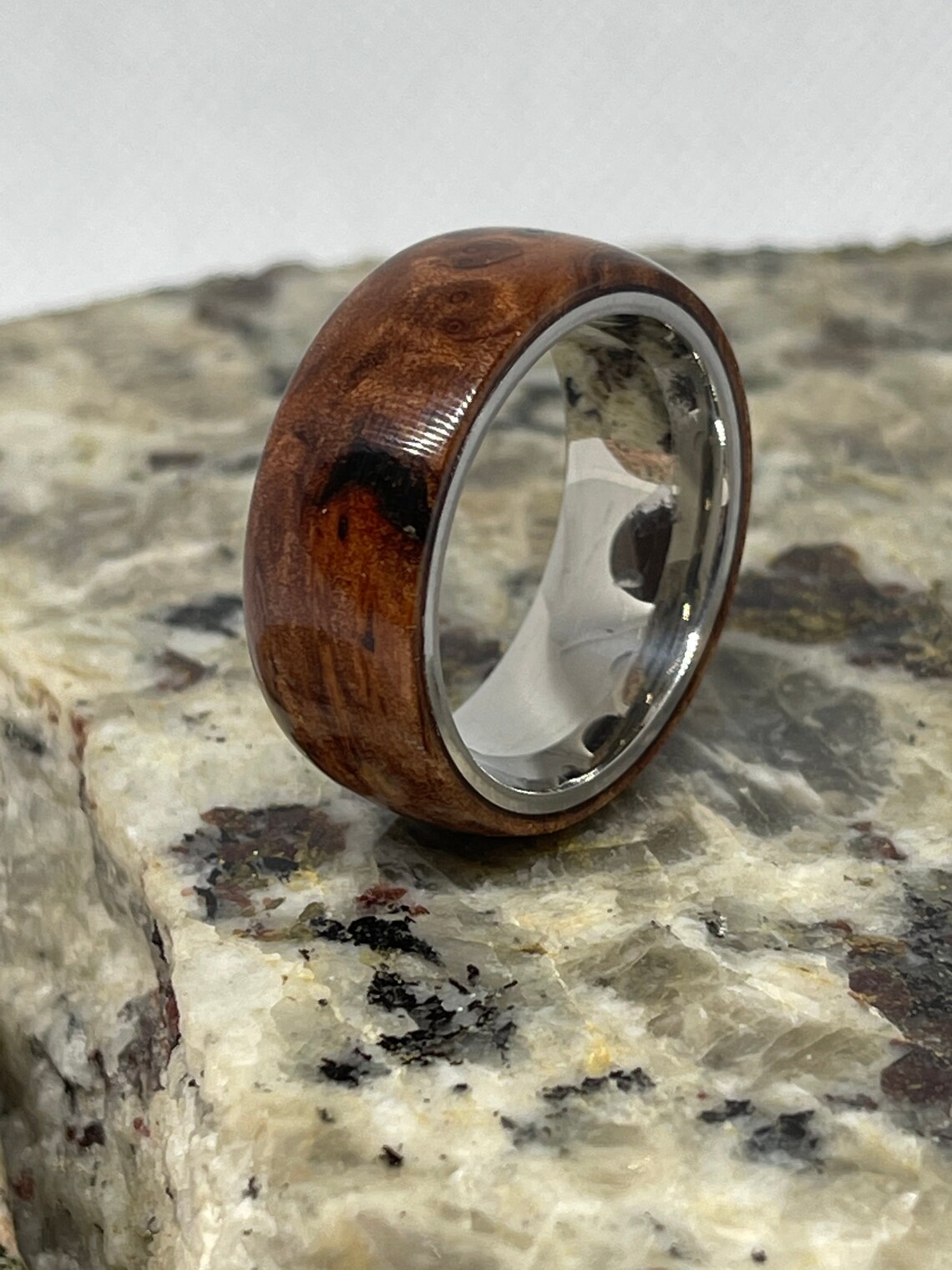 Redwood Ring With Stainless Steel Core - Etsy