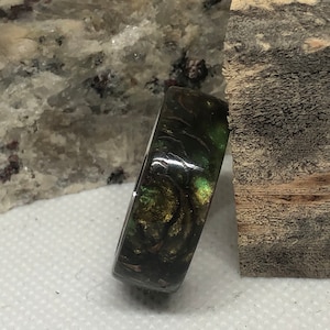 Green Fashion Ring With Stainless Steel Core - Etsy