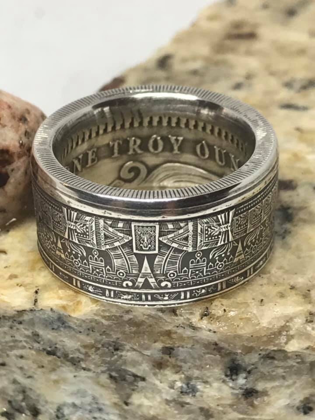 Aztec Calendar Coin Ring Made From Pure Silver Handmade Excellent ...