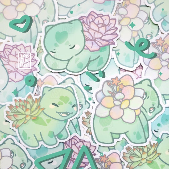 Bulbasaur Succulent Fairy Garden Art Print Serene Succulent - Etsy