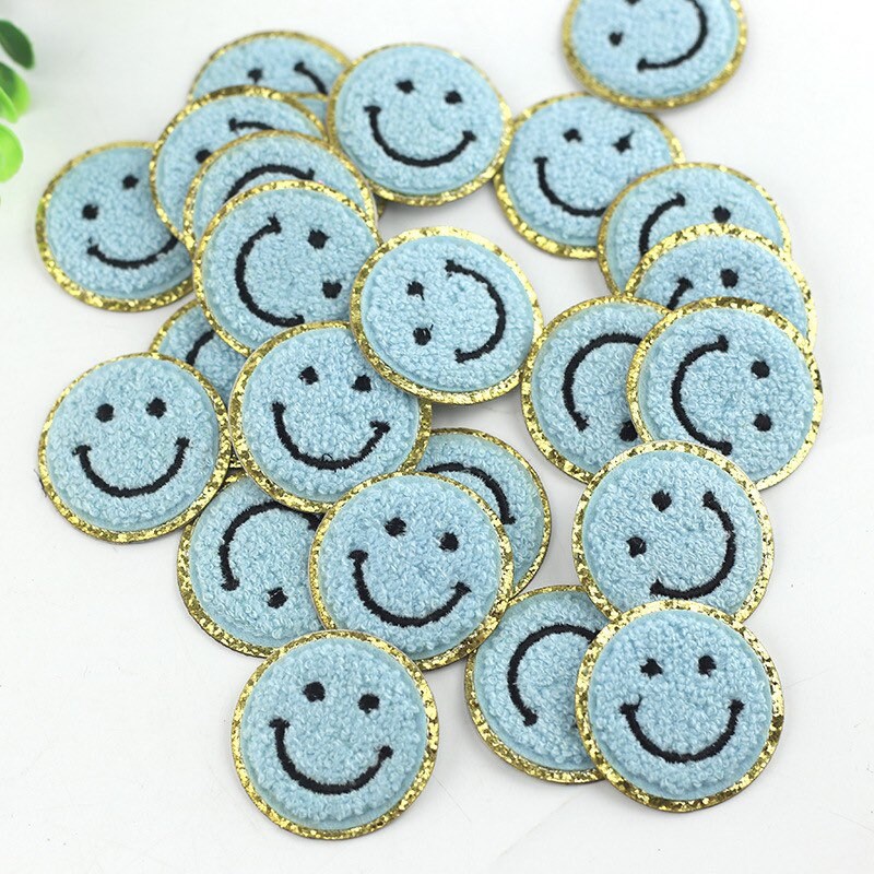 Smiley Face Adhesive Chenille Patch-handmade Chenille - Etsy