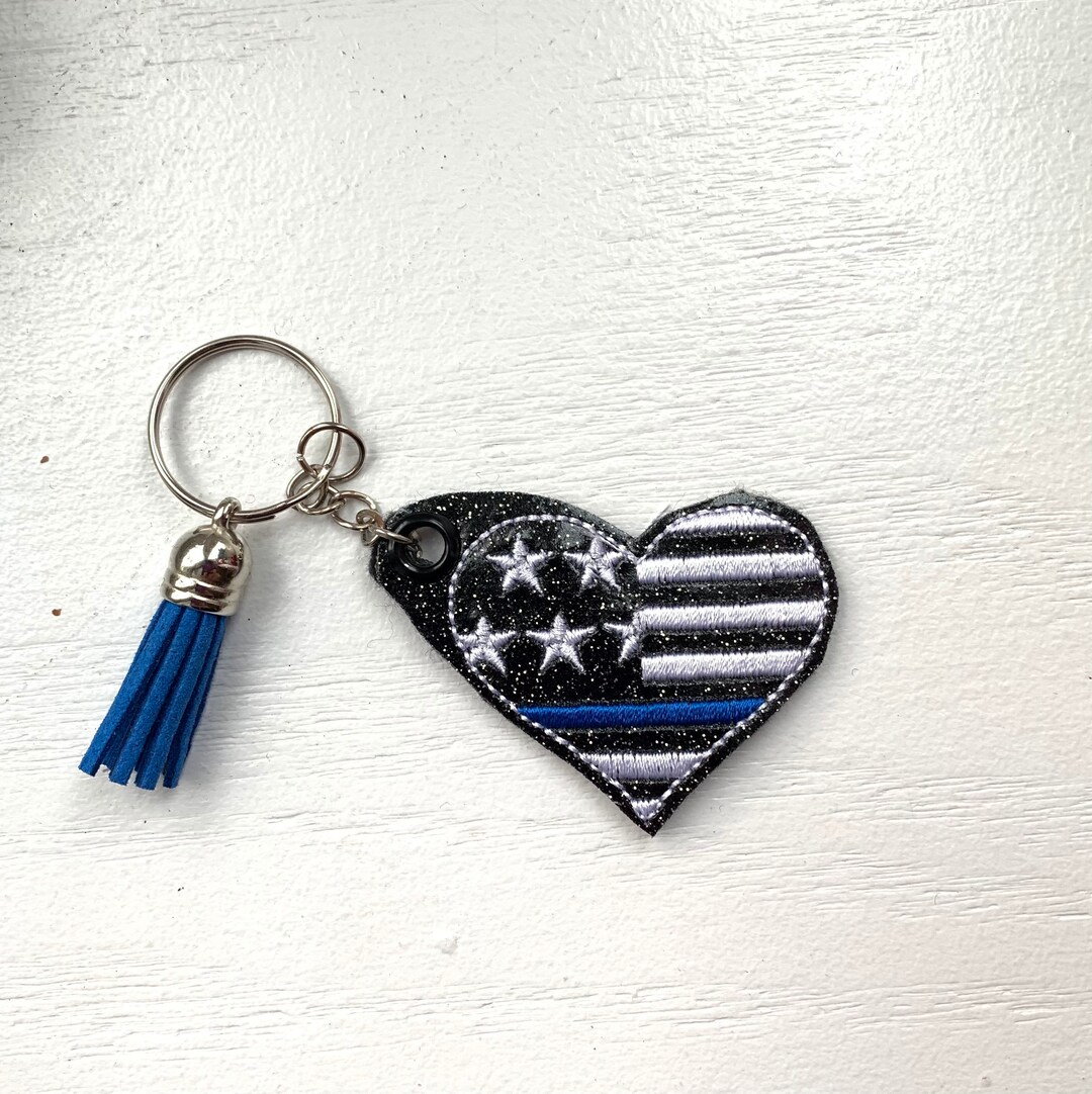 Keychain Blue Line Flag Keys Gifts - Etsy