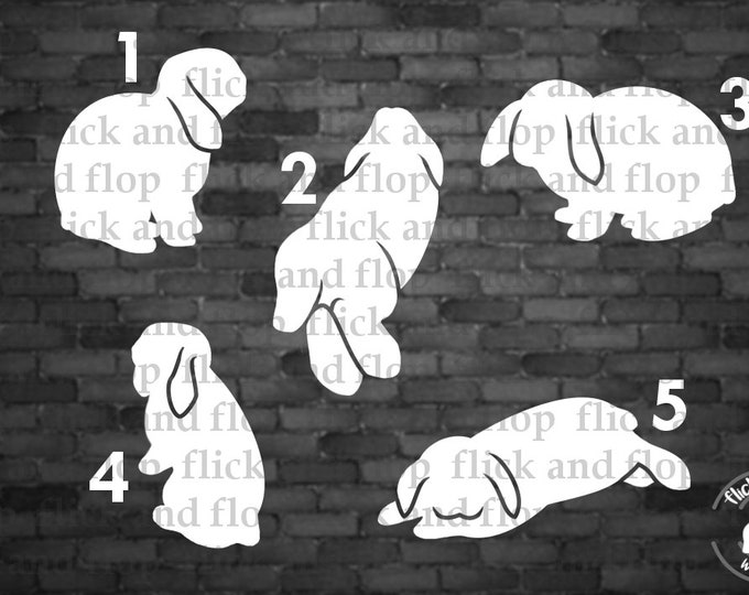 Lop Bunny Silhouette Vinyl Decal Lop Decal Bunny Decal - Etsy