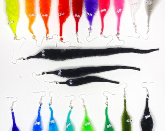 Worm on a String Earrings for Pierced Ears - Etsy