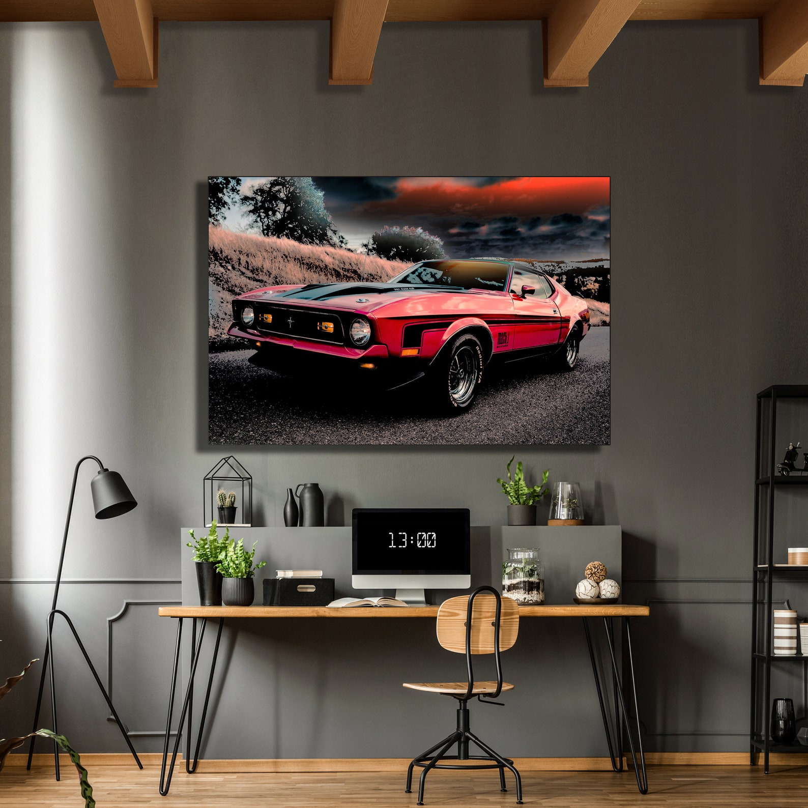 Ford Mustang the Legendary Muscle Car Canvas Wall Art Framed Print ...