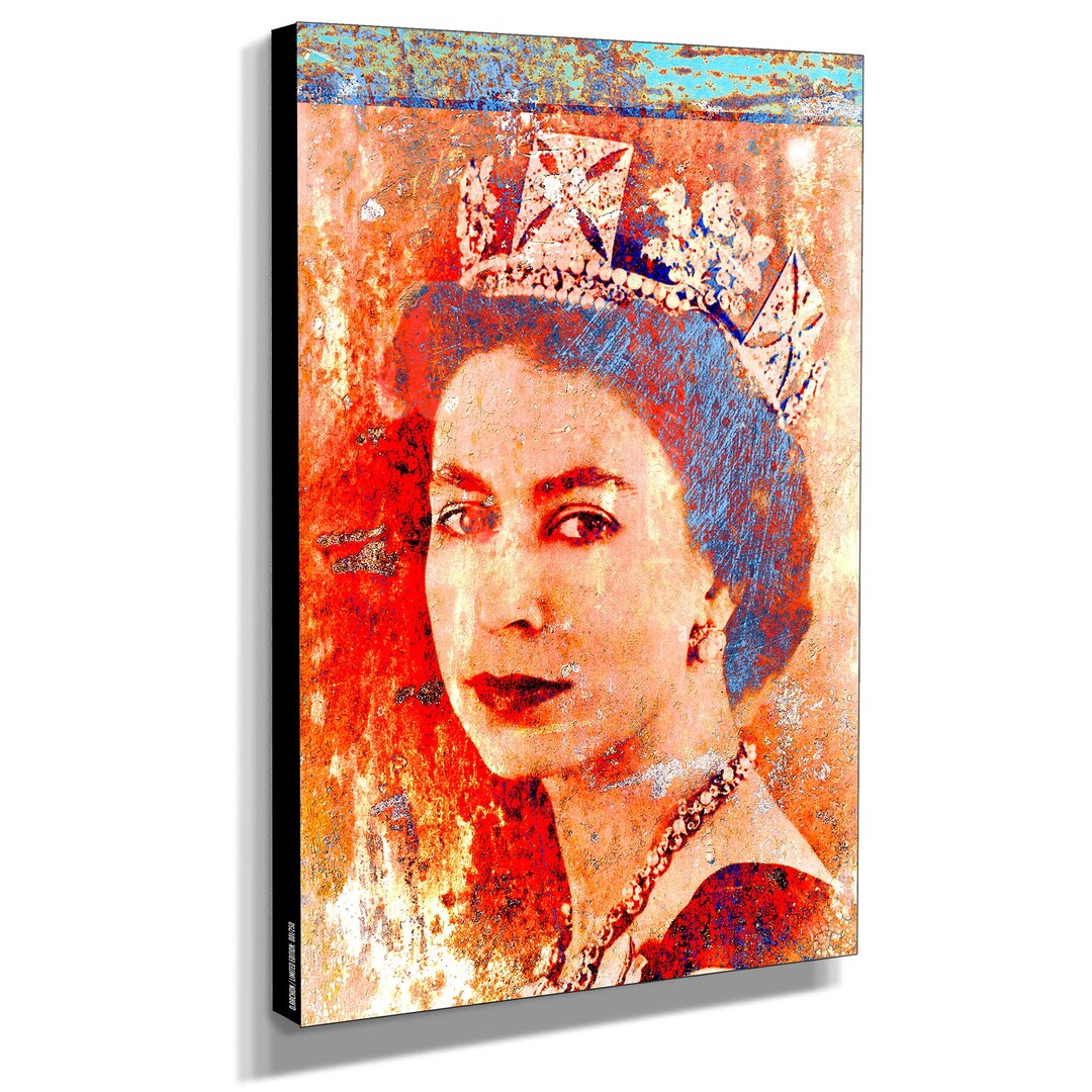 Queen Elizabeth Canvas Wall Art | Pop Style Art | Graffiti Modern Pop ...