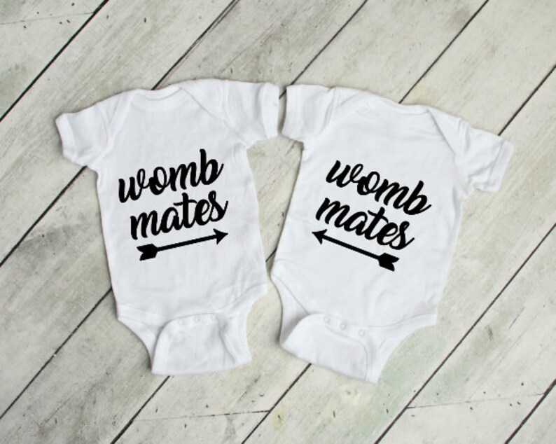 Twin Onesies Womb Mates Onesies Bodysuit Twins Baby Baby - Etsy