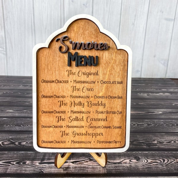 Wedding Smore Menu - Etsy