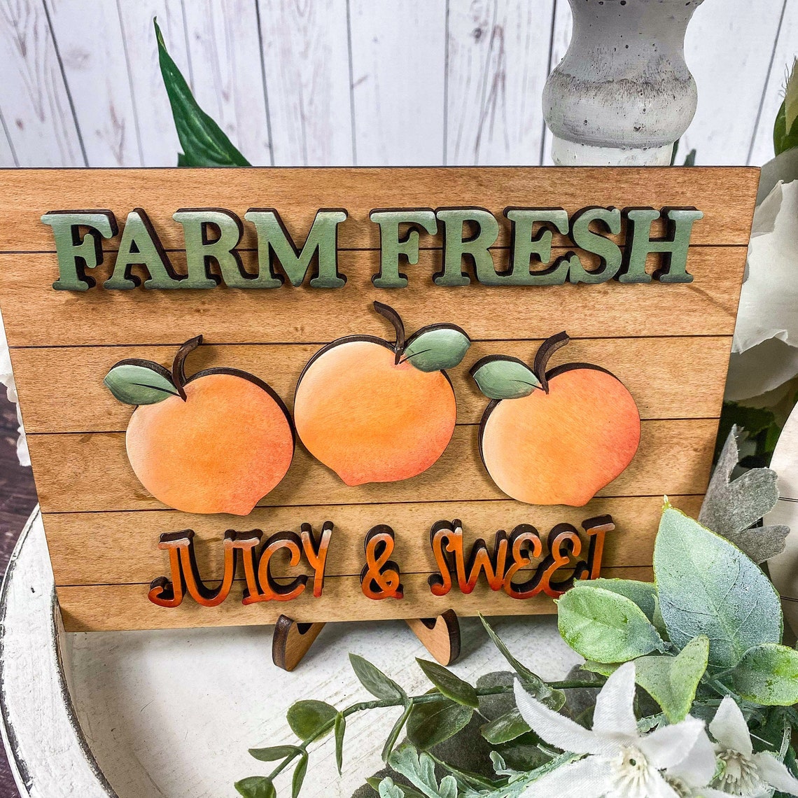 Sweet as a Peach Sign Peach Tiered Tray Decor Just Peachy - Etsy UK