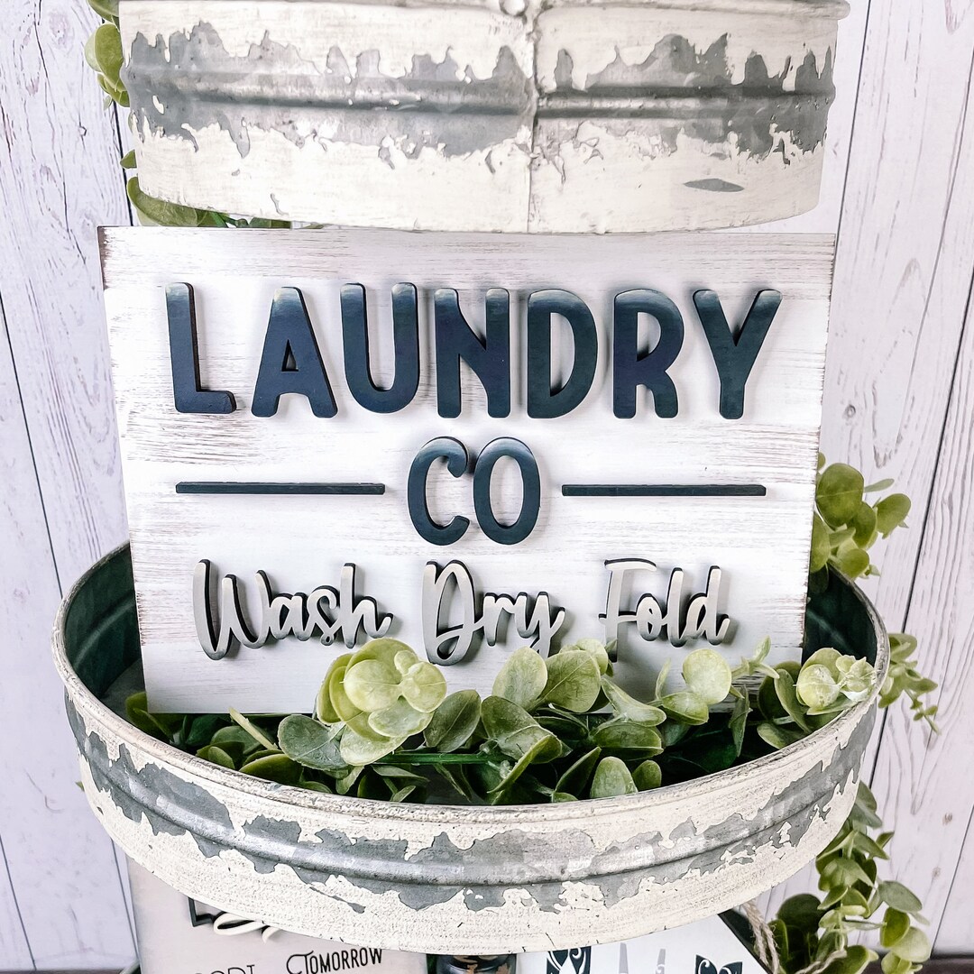 Laundry Room Sign, Laundry Co. Sign, Wash Dry Fold Sign, Mud Room Sign ...