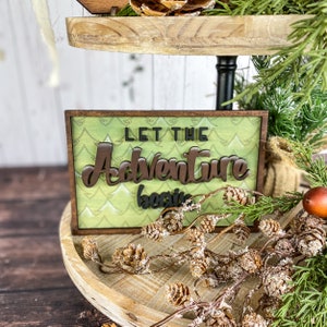 Handcrafted Camping Tiered Tray Decor Set: Rustic Woodland Charm - Etsy