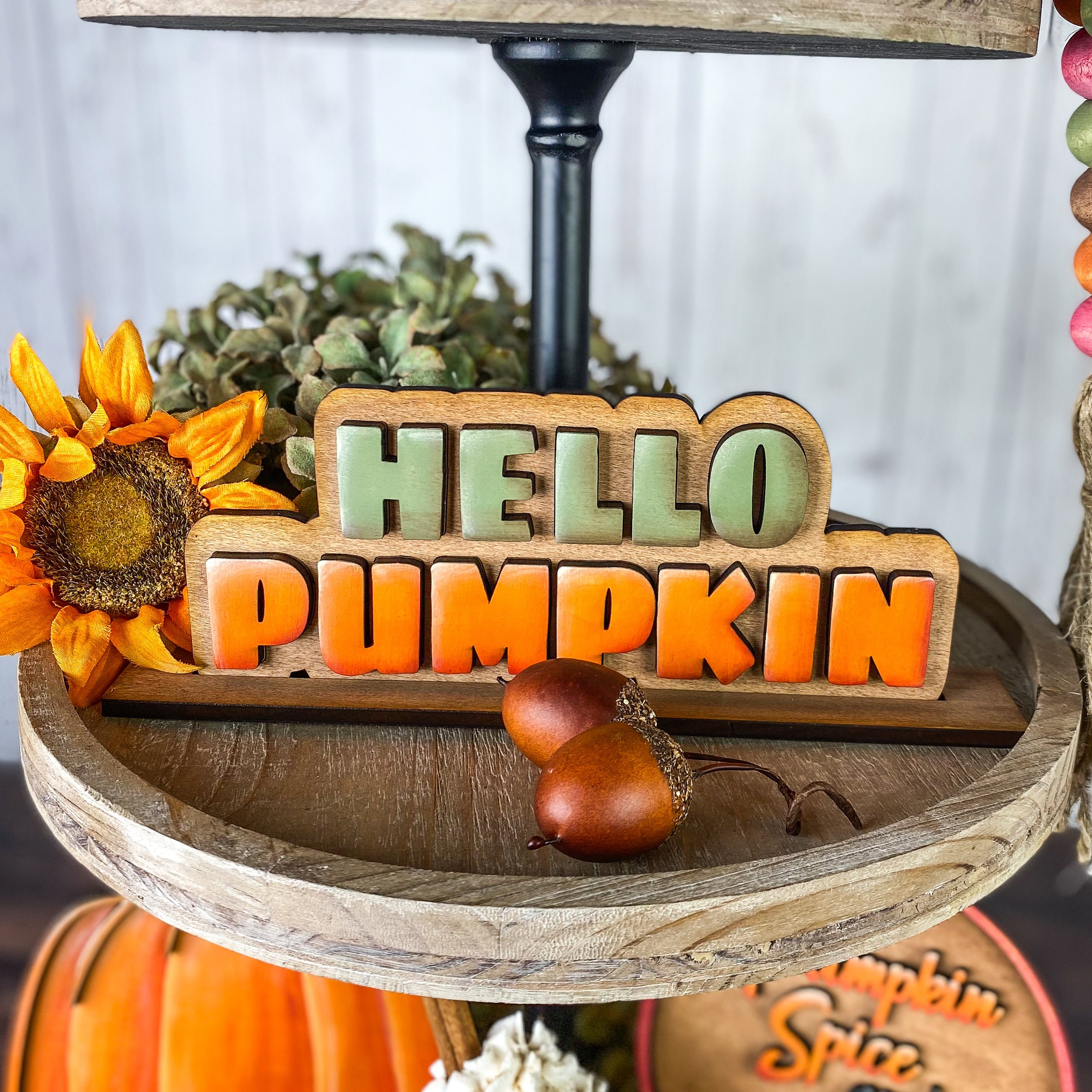 Handmade Fall Tiered Tray Decor Bundle: Pumpkin Spice Signs - Etsy